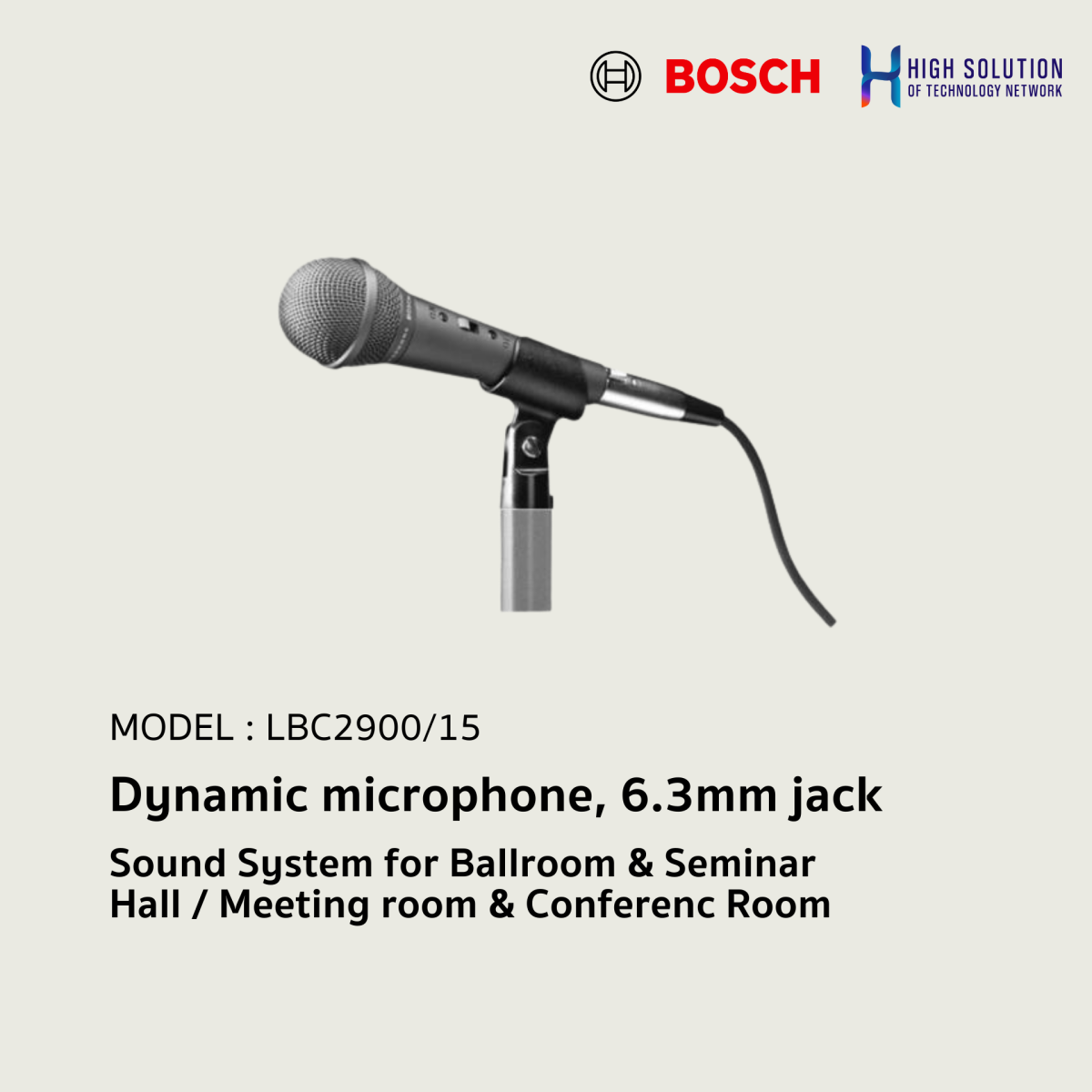 LBC2900/15 BOSCH Dynamic microphone, 6.3mm jack / Sound System for ...