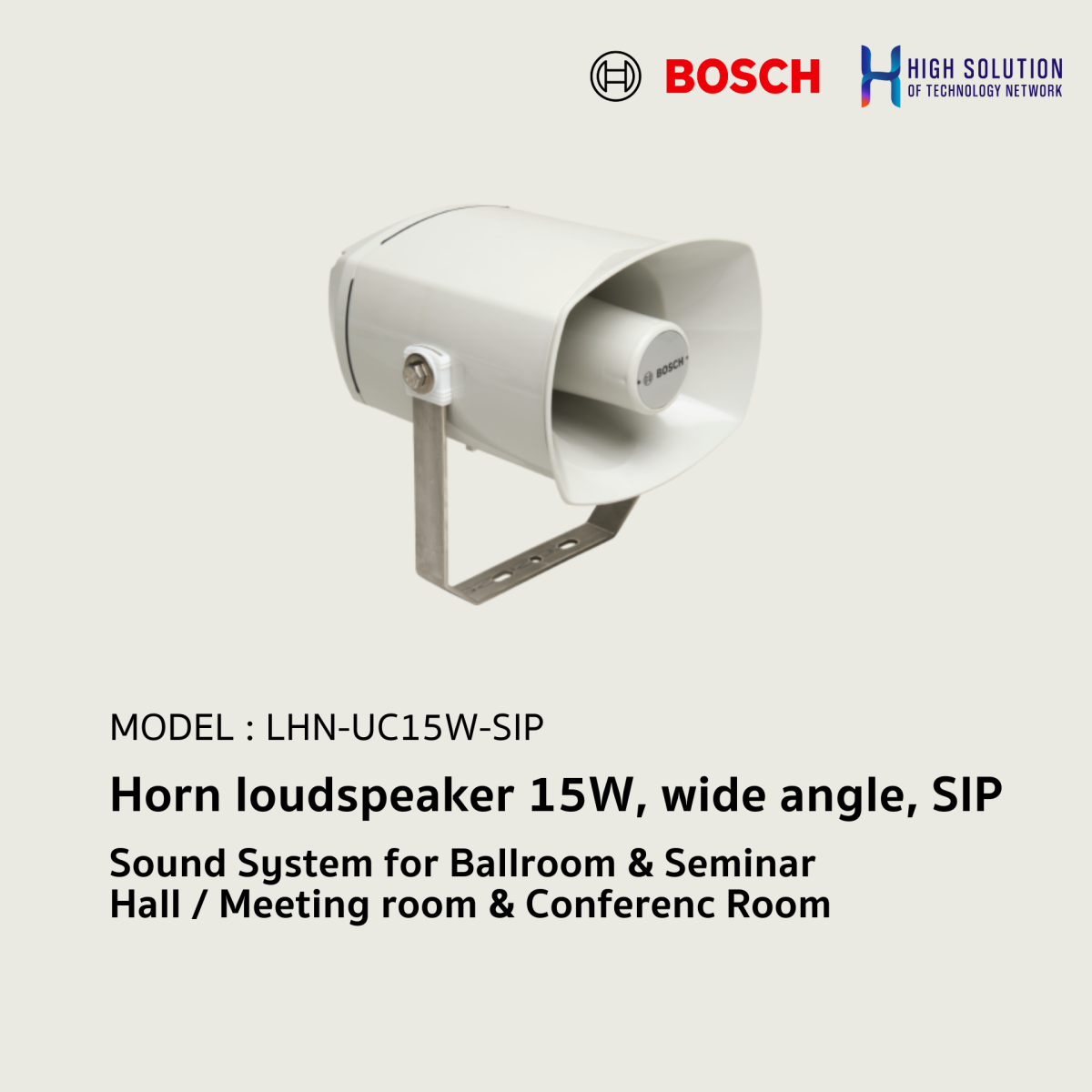 LHN-UC15W-SIP BOSCH Horn loudspeaker 15W, wide angle, SIP / Sound ...