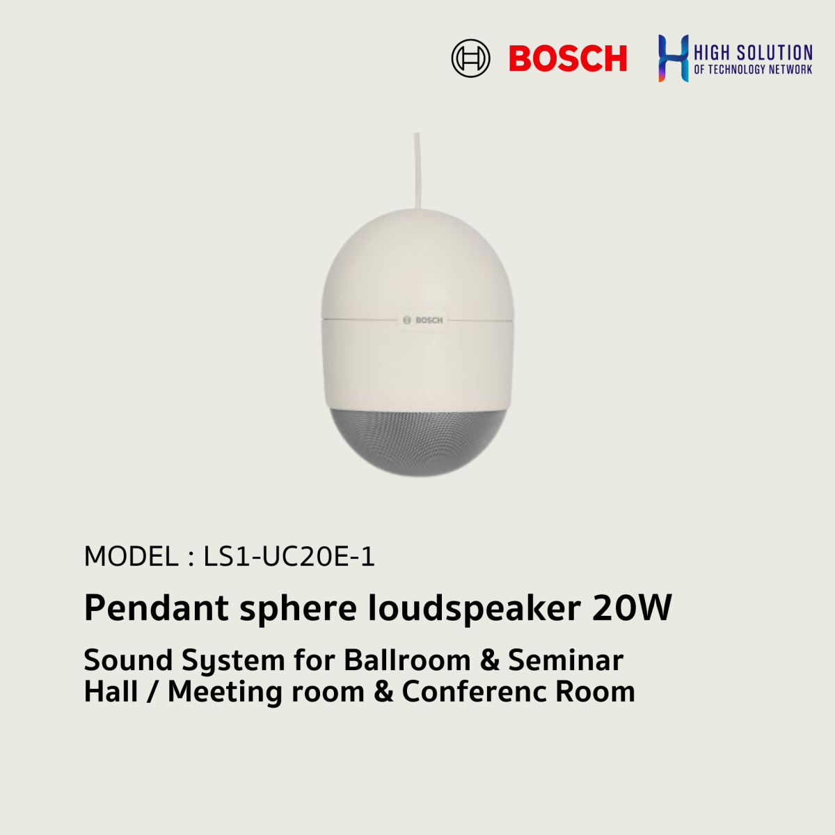 LS1-UC20E-1 BOSCH Pendant sphere loudspeaker, 20W / Sound System for ...