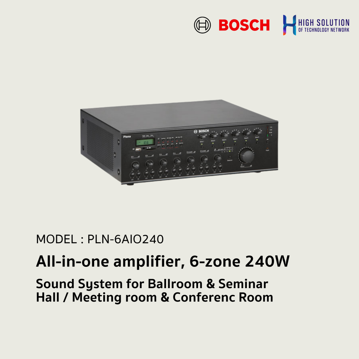 PLN-6AIO240 BOSCH All-in-one amplifier, 6-zone, 240W / Sound System for ...