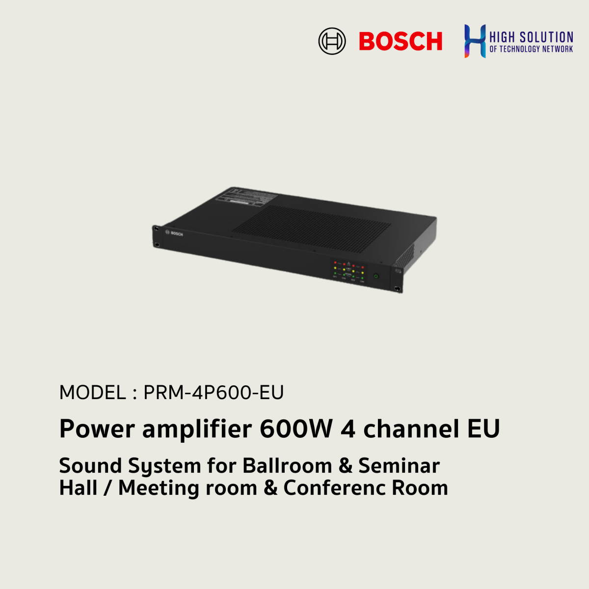 PRM-4P600-EU BOSCH Power amplifier, 600W, 4 channel, EU / Sound System ...