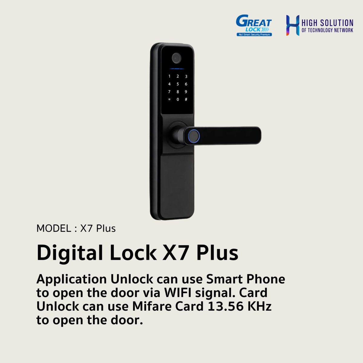 X7 Plus GREATLOCK Home Digital Door Lock - hstn
