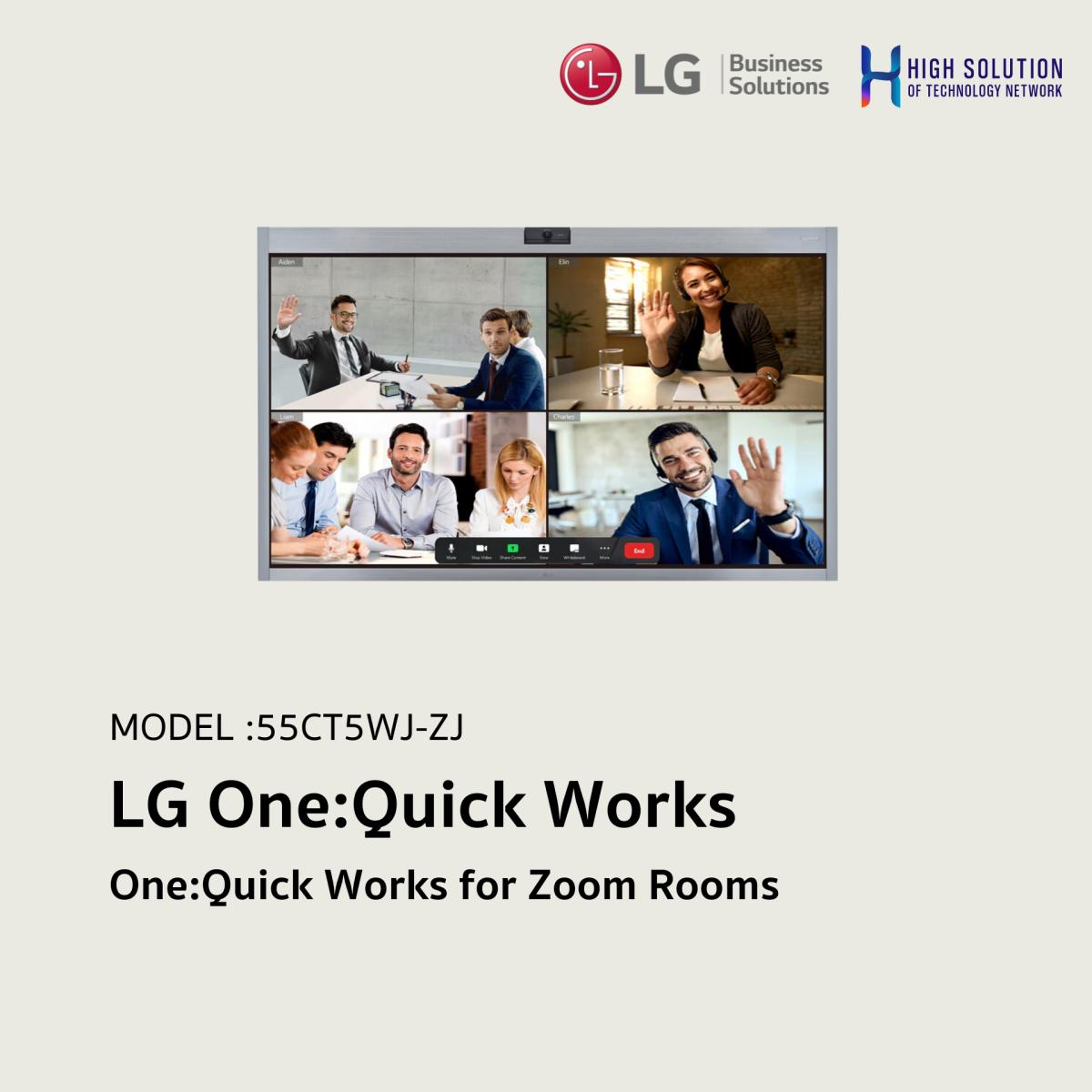 55CT5WN-ZJ LG 55" One:Quick Works for Zoom Rooms Digital Signage ...