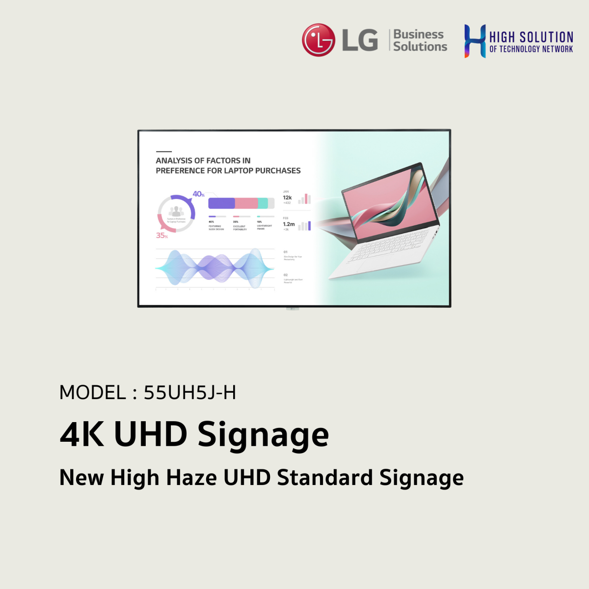 55UH5J-H, New High Haze UHD Standard Signage, UHD Signage, UH5J-H - hstn