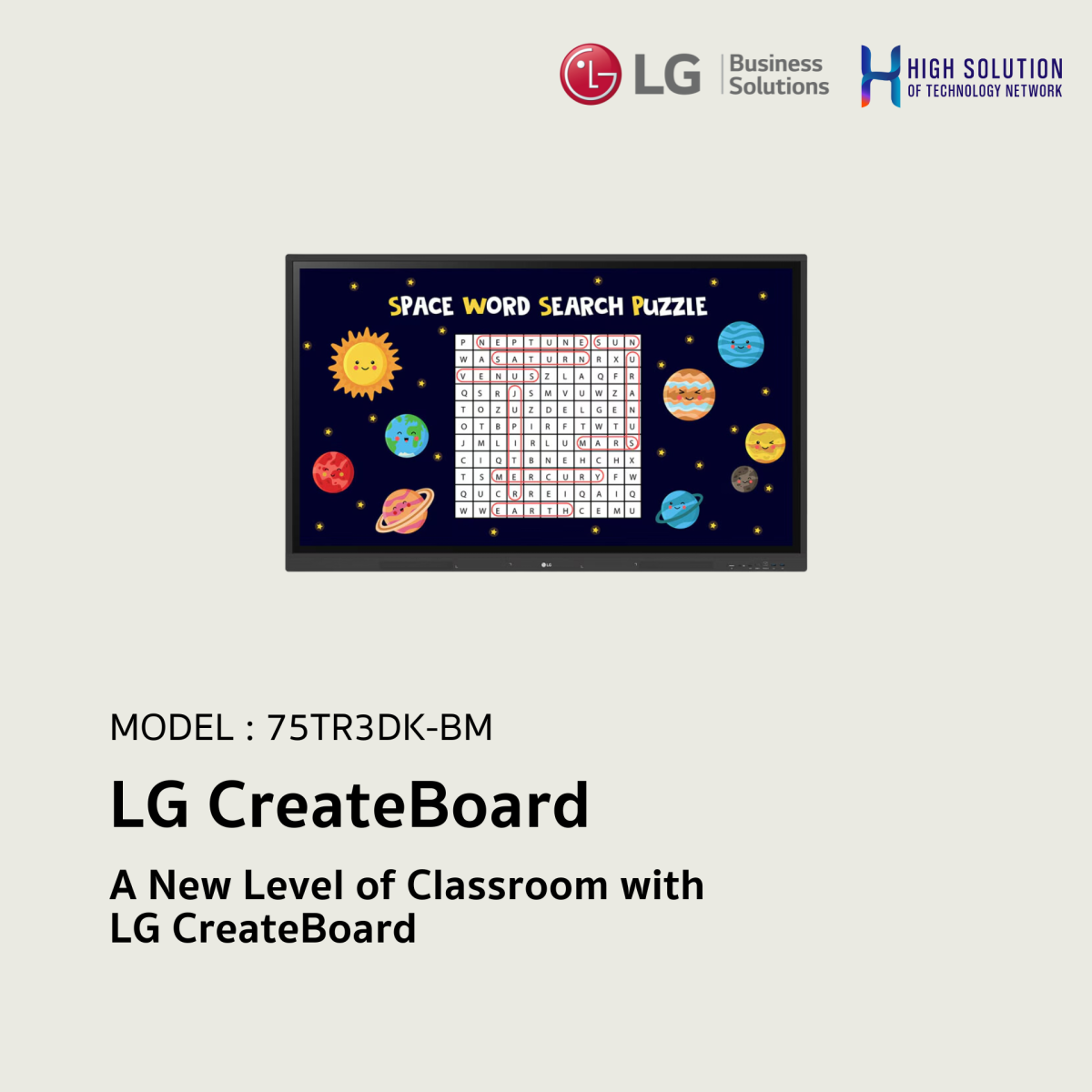 75TR3DK-BM LG 75" A New Level of Classroom with LG CreateBoard Digital ...
