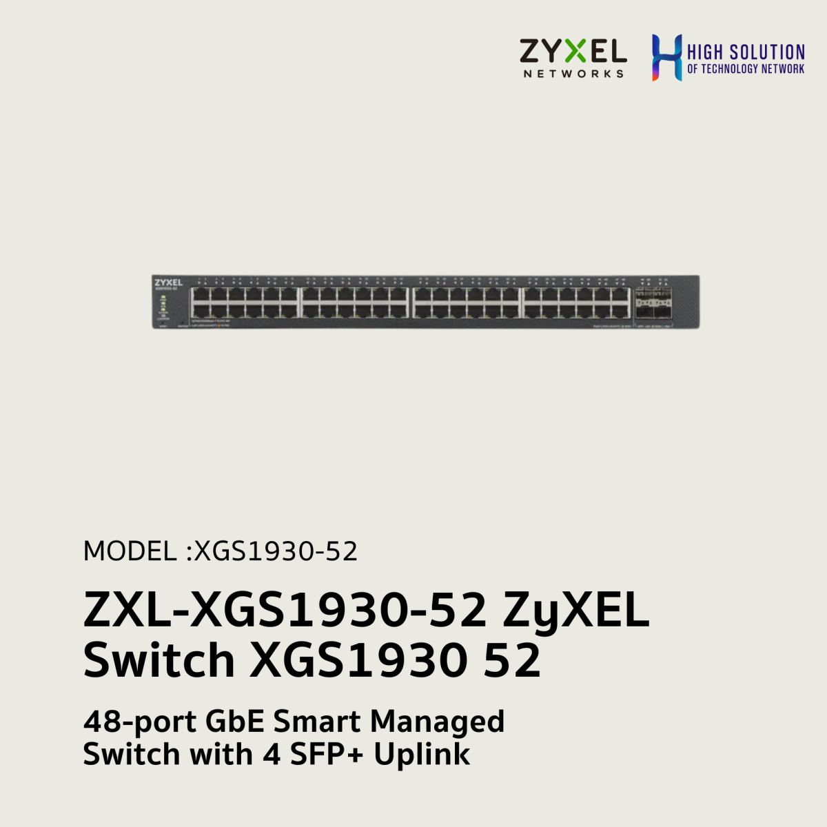 XGS1930-52 Zyxel Smart Managed Gigabit Switch 24 Port, 4 Port SFP+ Network system wifi & Wired ...