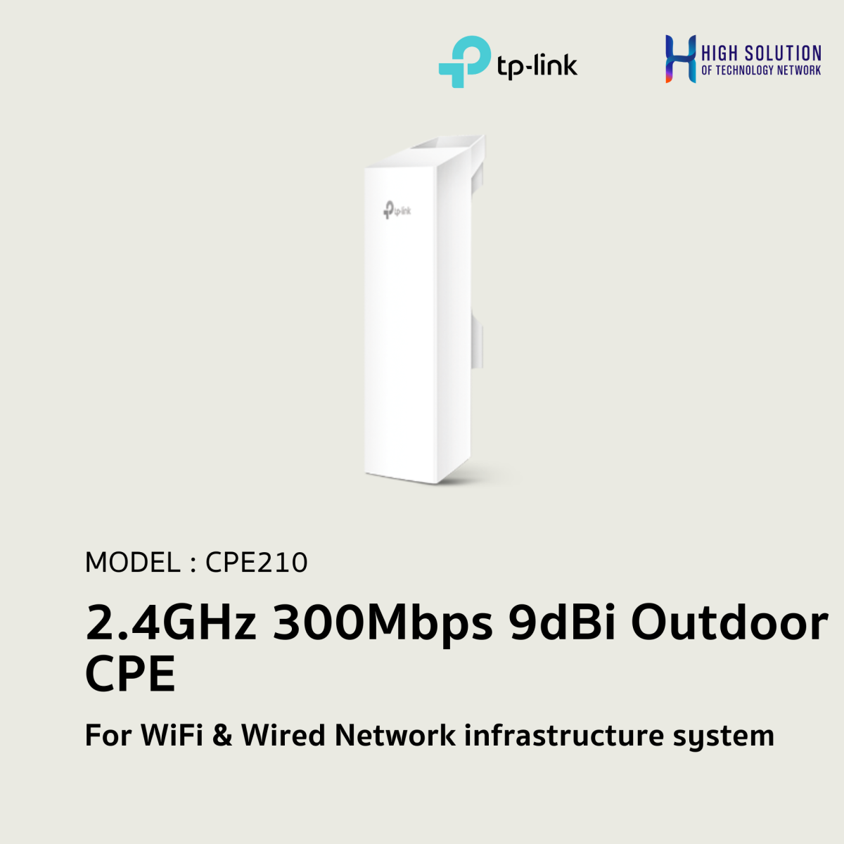 CPE210 (TP-Link) 2.4GHz 300Mbps 9dBi Outdoor CPE wifi & wired System - hstn
