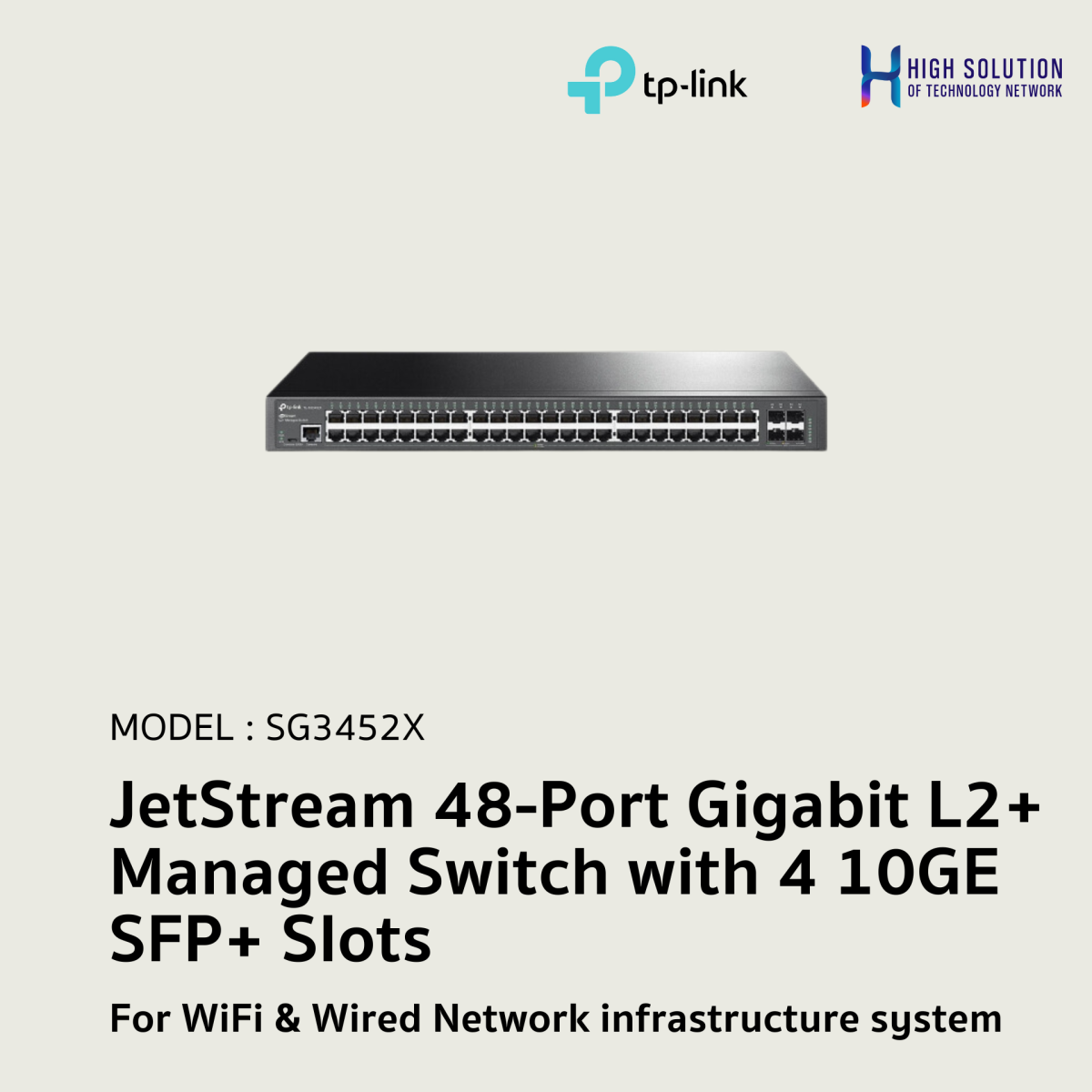 SG3452X (TP-Link) JetStream 48-Port Gigabit L2+ Managed Switch with 4 ...