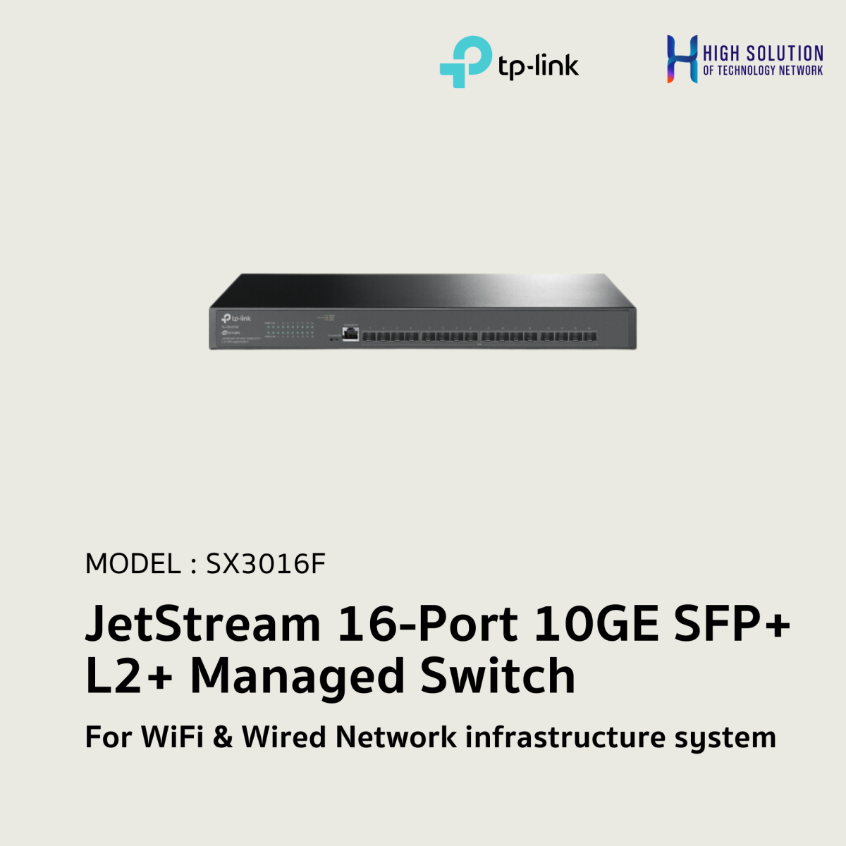 SX3016F (TP-Link) JetStream 16-Port 10GE SFP+ L2+ Managed Switch wifi ...