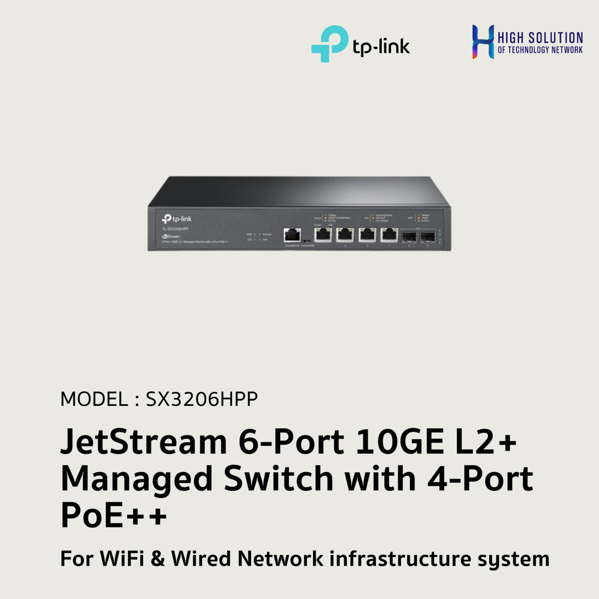 SX3206HPP (TP-Link) JetStream 6-Port 10GE L2+ Managed Switch with 4 ...