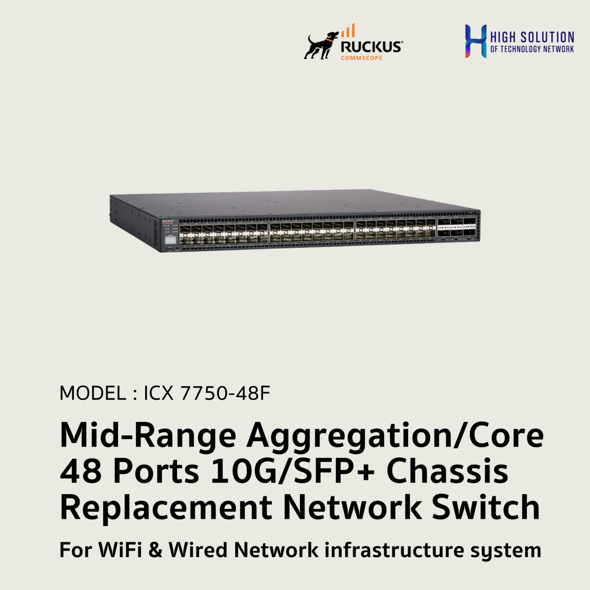 ICX 7750-48F RUCKUS Mid-Range Aggregation/Core 48 Ports 10G/SFP+ ...