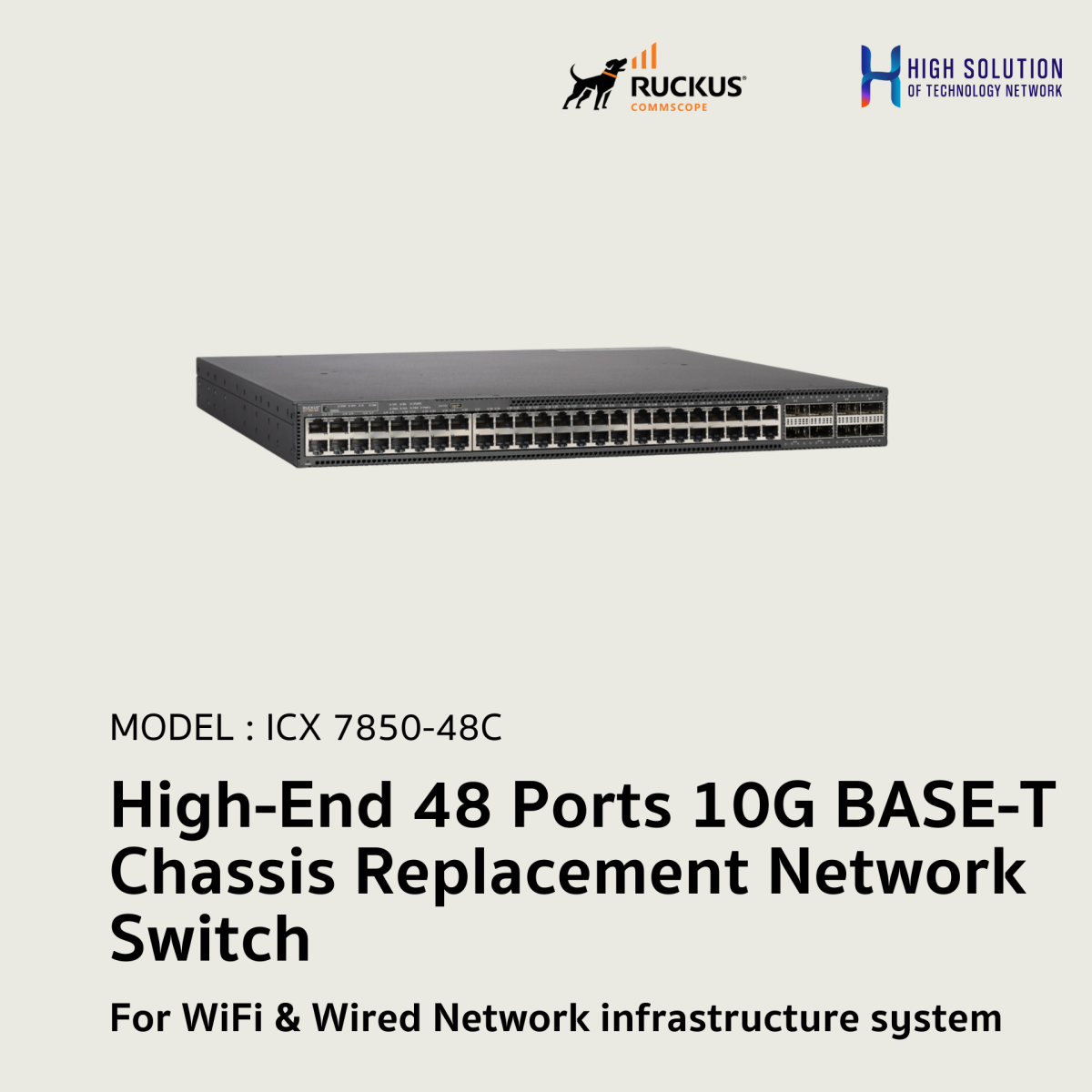 ICX 7850-48C RUCKUS High-End 48 Ports 10G BASE-T Chassis Replacement No ...