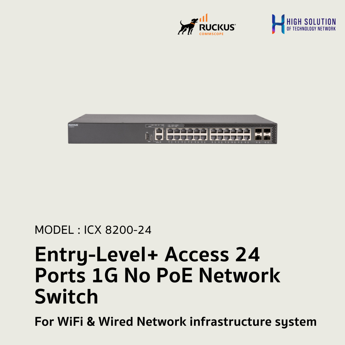 ICX 8200-24 RUCKUS Entry-Level+ Access 24 Ports 1G Switch Network ...