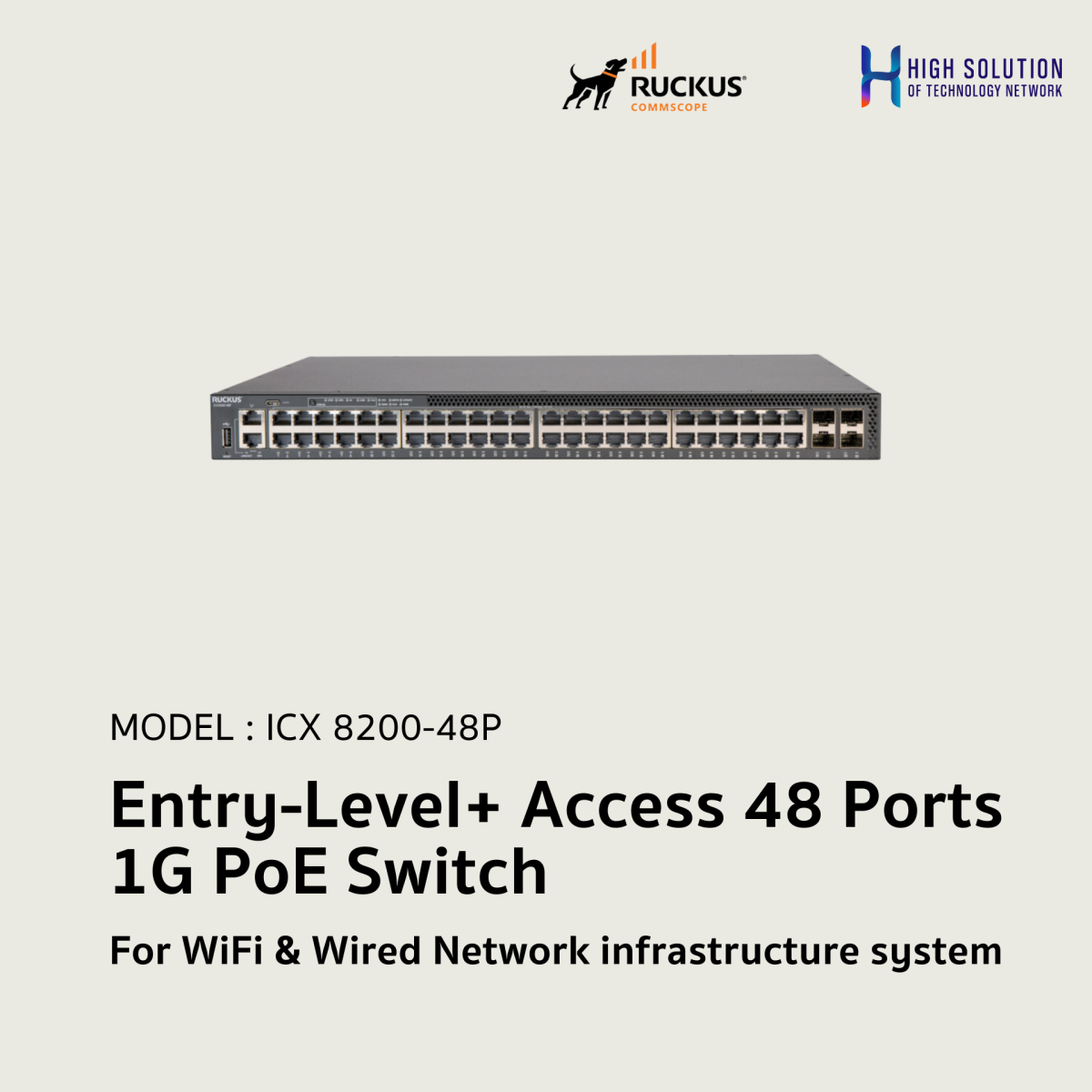 ICX 8200-48P RUCKUS Entry-Level+ Access 48 Ports 1G PoE Network Switch ...
