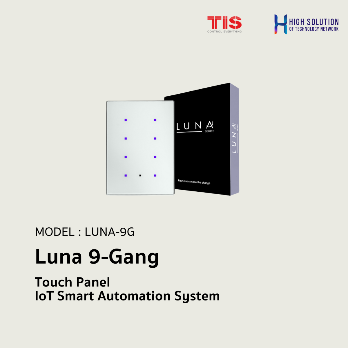 LUNA-9G, TIS, Luna 9-Gang Touch Panel - IoT Smart Automation System
