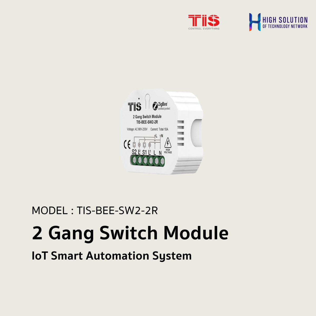 TIS-BEE-SW2-2R, TIS, 2 Gang Switch Module - IoT Smart Automation System ...