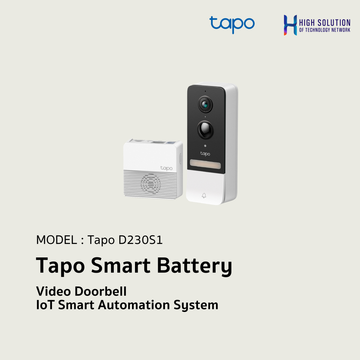 Tapo D230S1, Tapo, Tapo Smart Battery Video Doorbell - IoT Smart ...