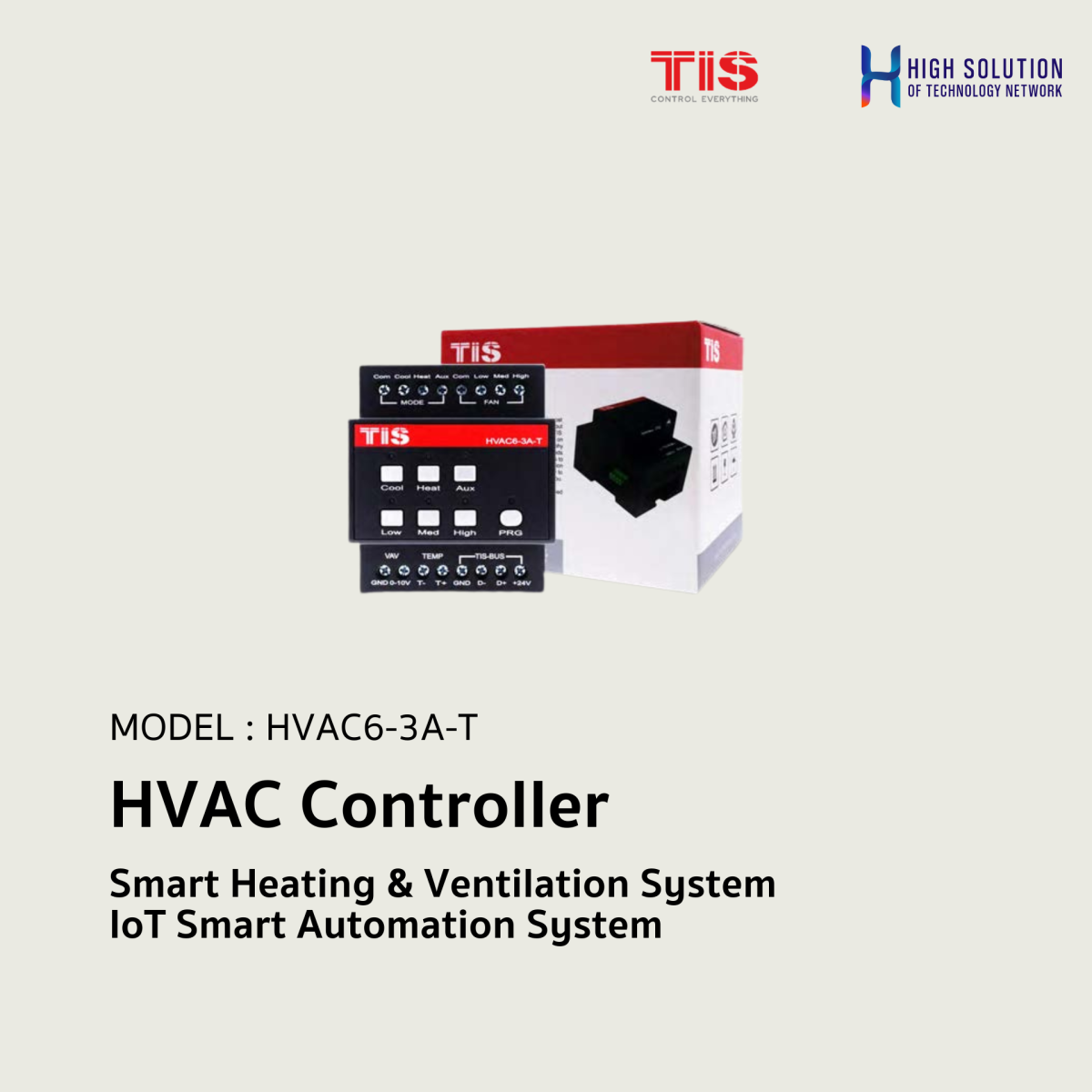 HVAC6-3A-T, TIS, HVAC Controller Smart Heating & Ventilation System - IoT Smart Automation ...