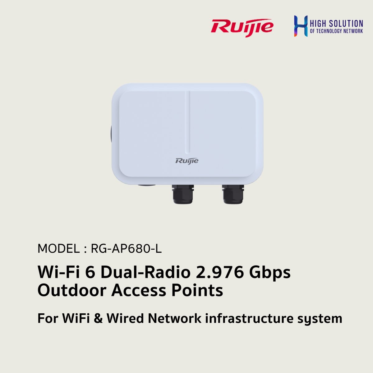 RG-AP680-L, Ruijie Wi-Fi 6 Dual-Radio 2.976 Gbps Outdoor AP - hstn