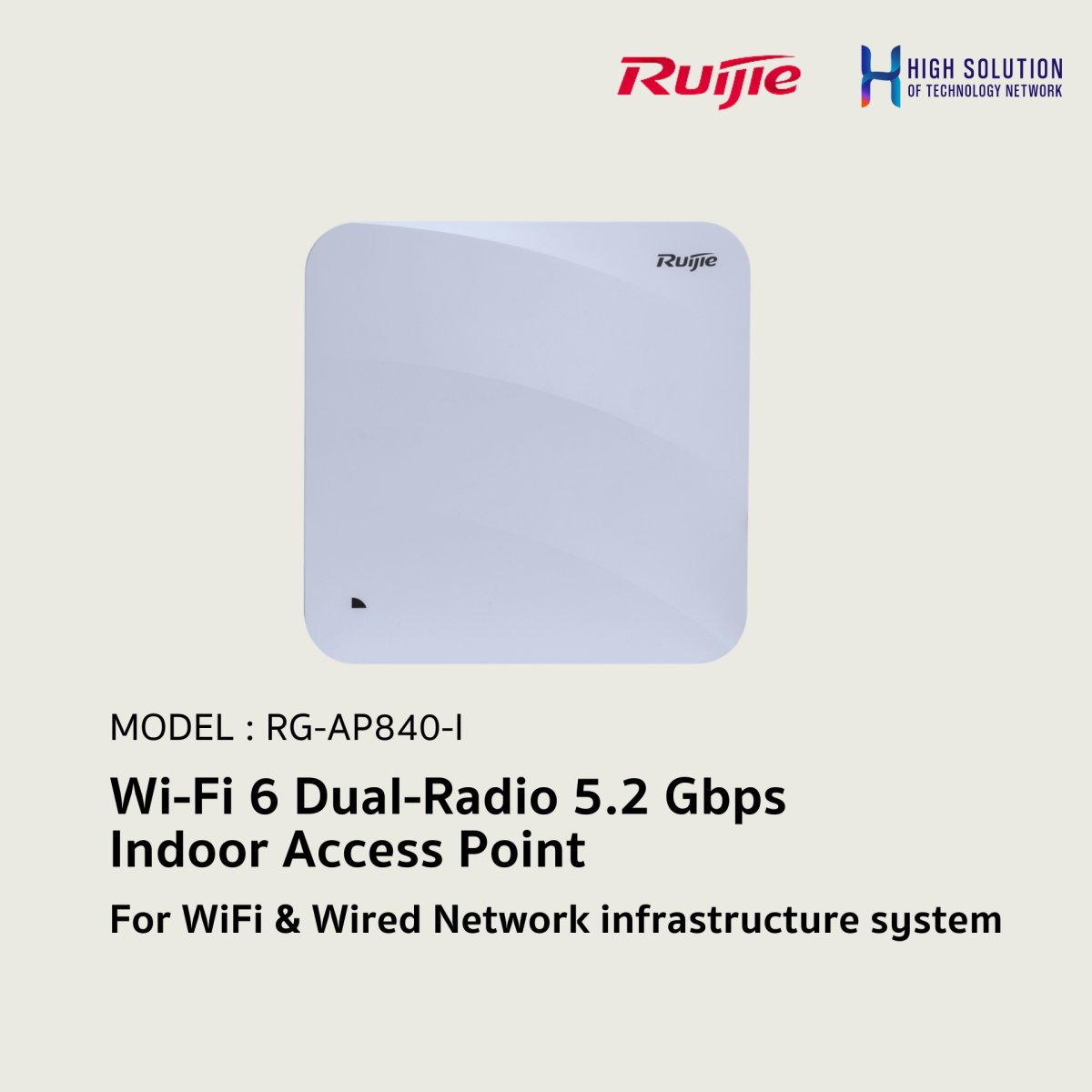 RG-AP840-I, Ruijie Wi-Fi 6 Dual-Radio 5.2 Gbps Indoor Access Point - hstn