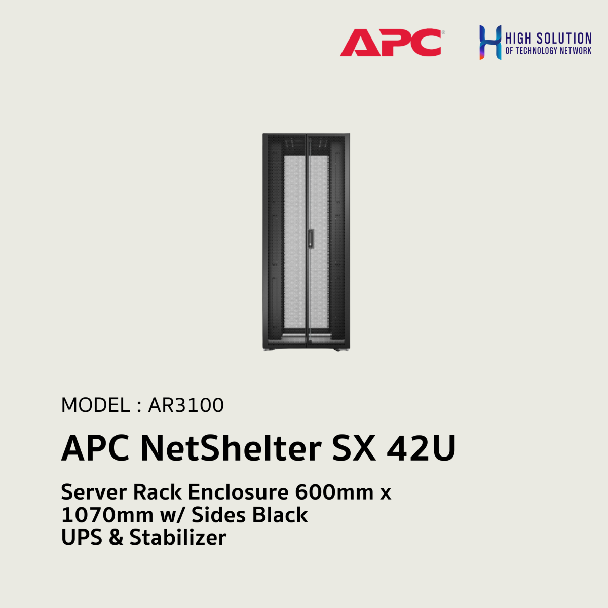 AR3100, APC, APC NetShelter SX 42U Server Rack Enclosure 600mm x 1070mm ...