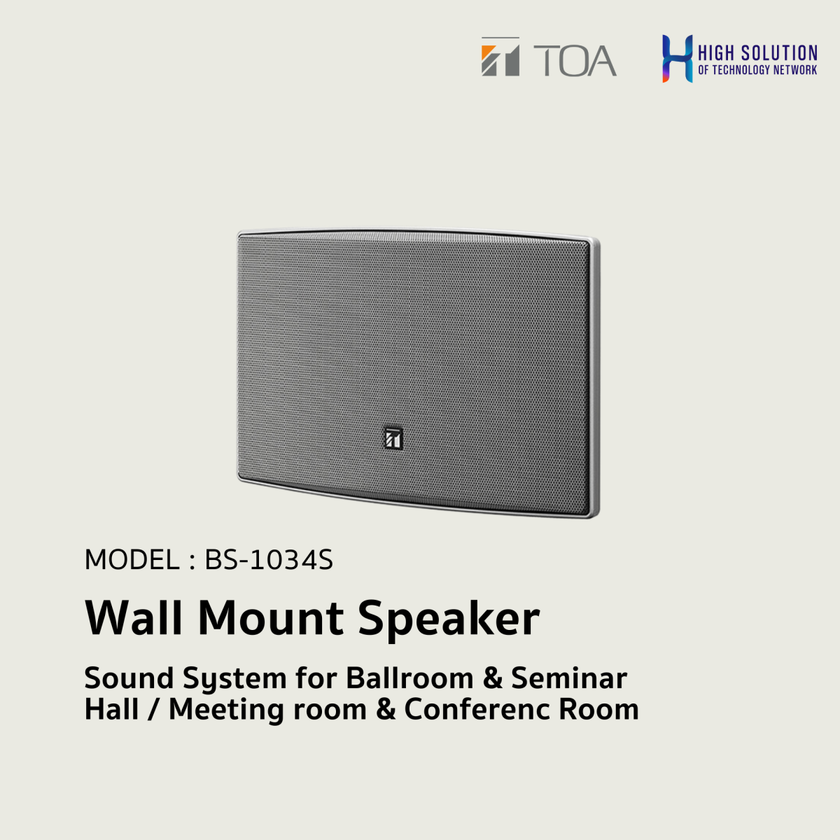 BS-1034S (TOA) Wall Mount Speaker / Sound System for Ballroom & Seminar ...