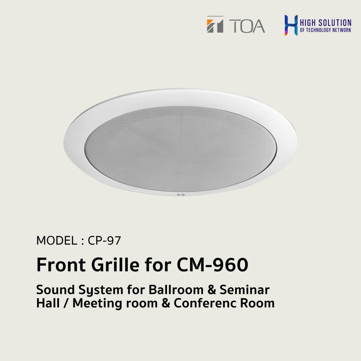 CP-97 (TOA) Front Grille for CM-960 / Sound System for Ballroom & Seminar Hall / Meeting room ...