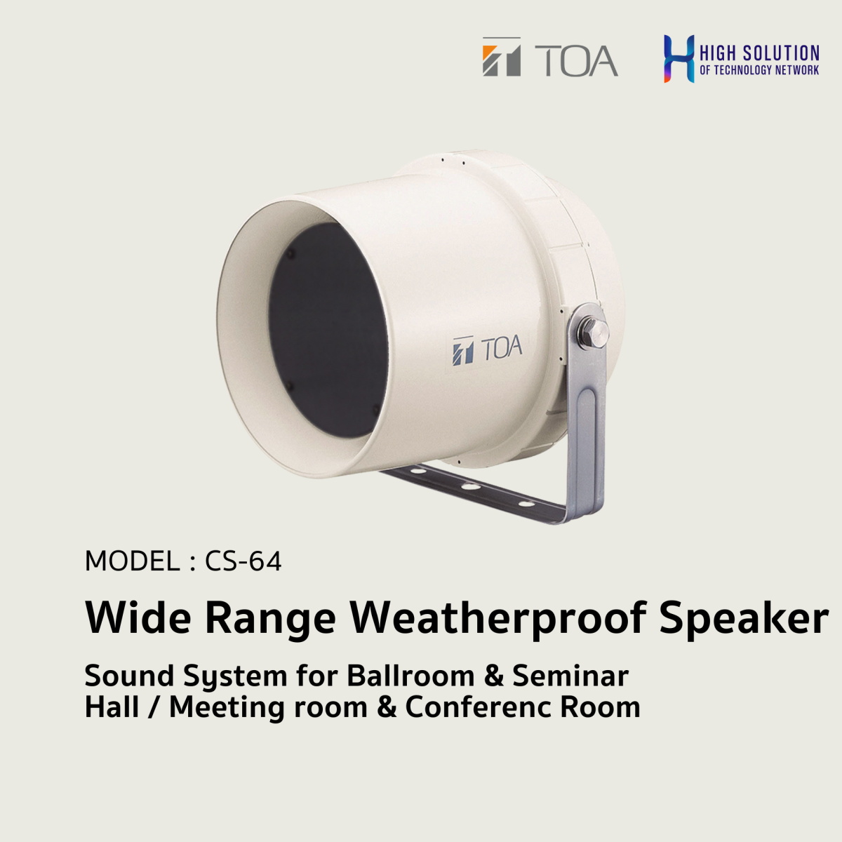 CS-64 (TOA) Wide Range Weatherproof Speaker / Sound System for Ballroom & Seminar Hall / Meeting ...