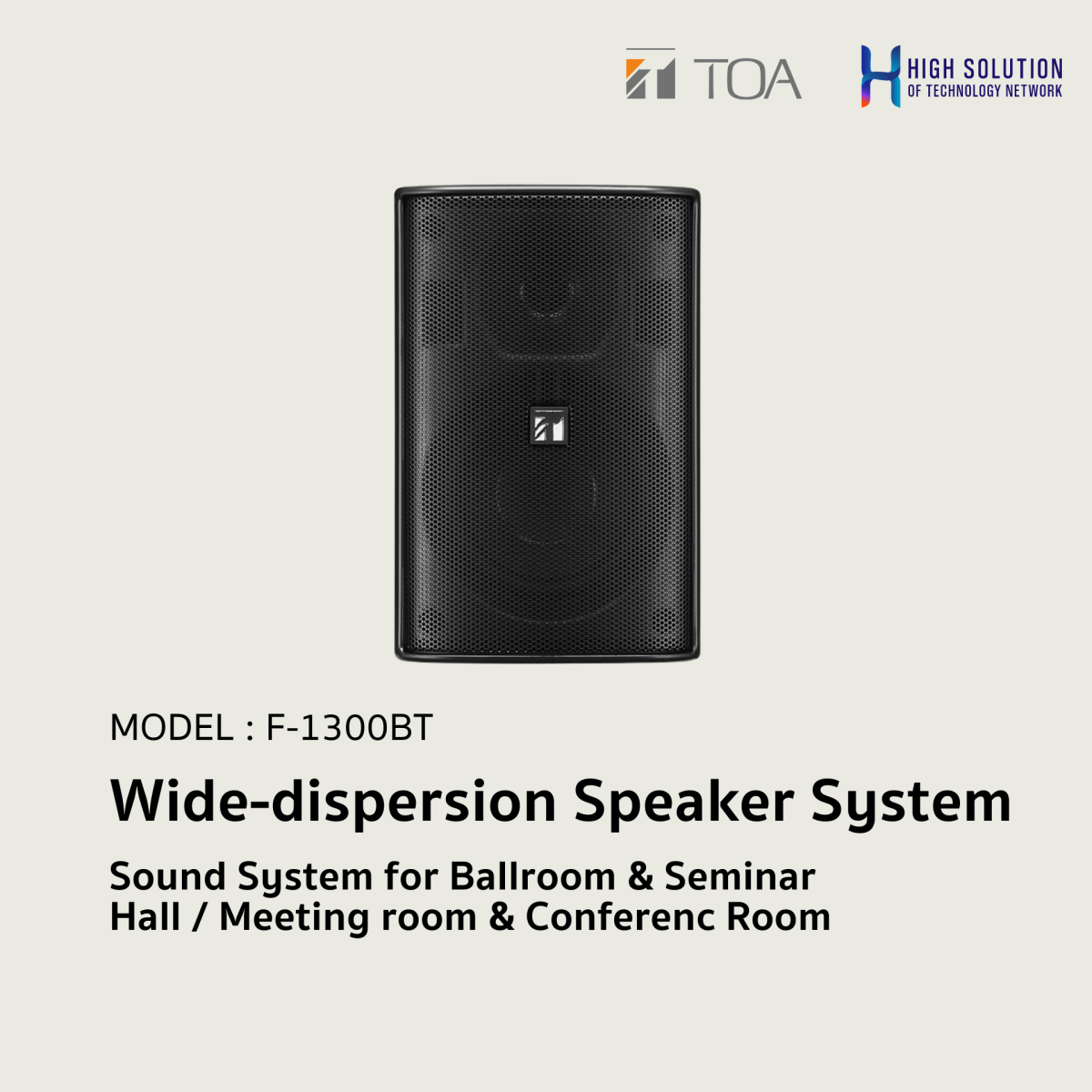F-1300BT (TOA) Wide-dispersion Speaker System / Sound System for Ballroom & Seminar Hall ...