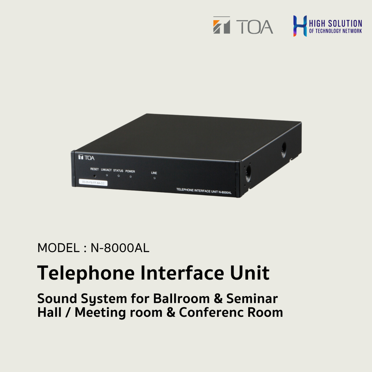 N-8000AL (TOA) Telephone Interface Unit / Sound System for Ballroom ...