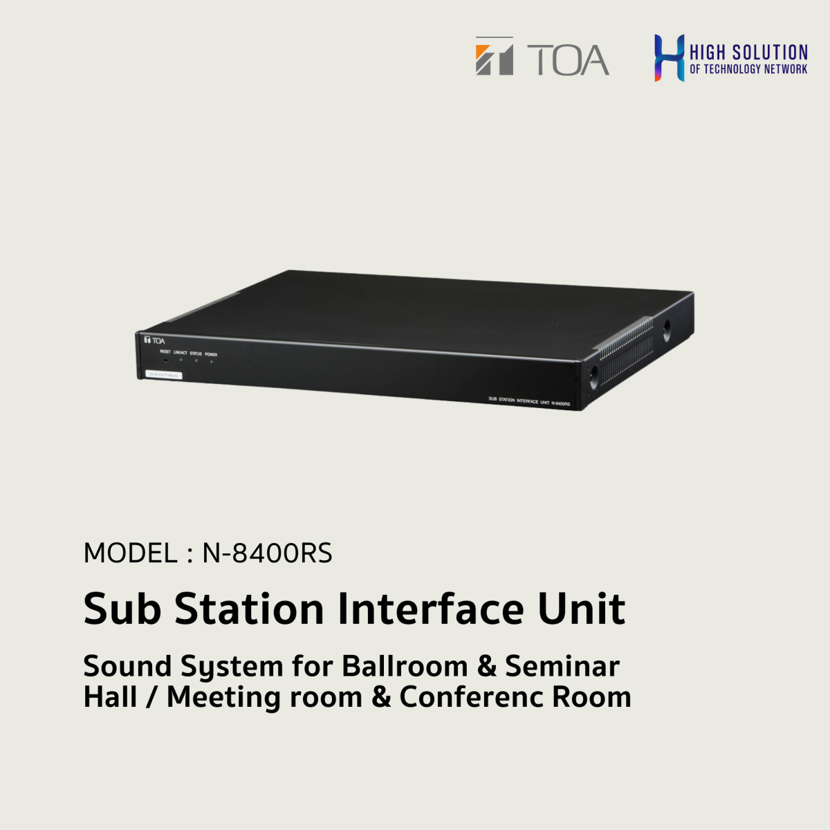N-8400RS (TOA) Sub Station Interface Unit / Sound System for Ballroom ...