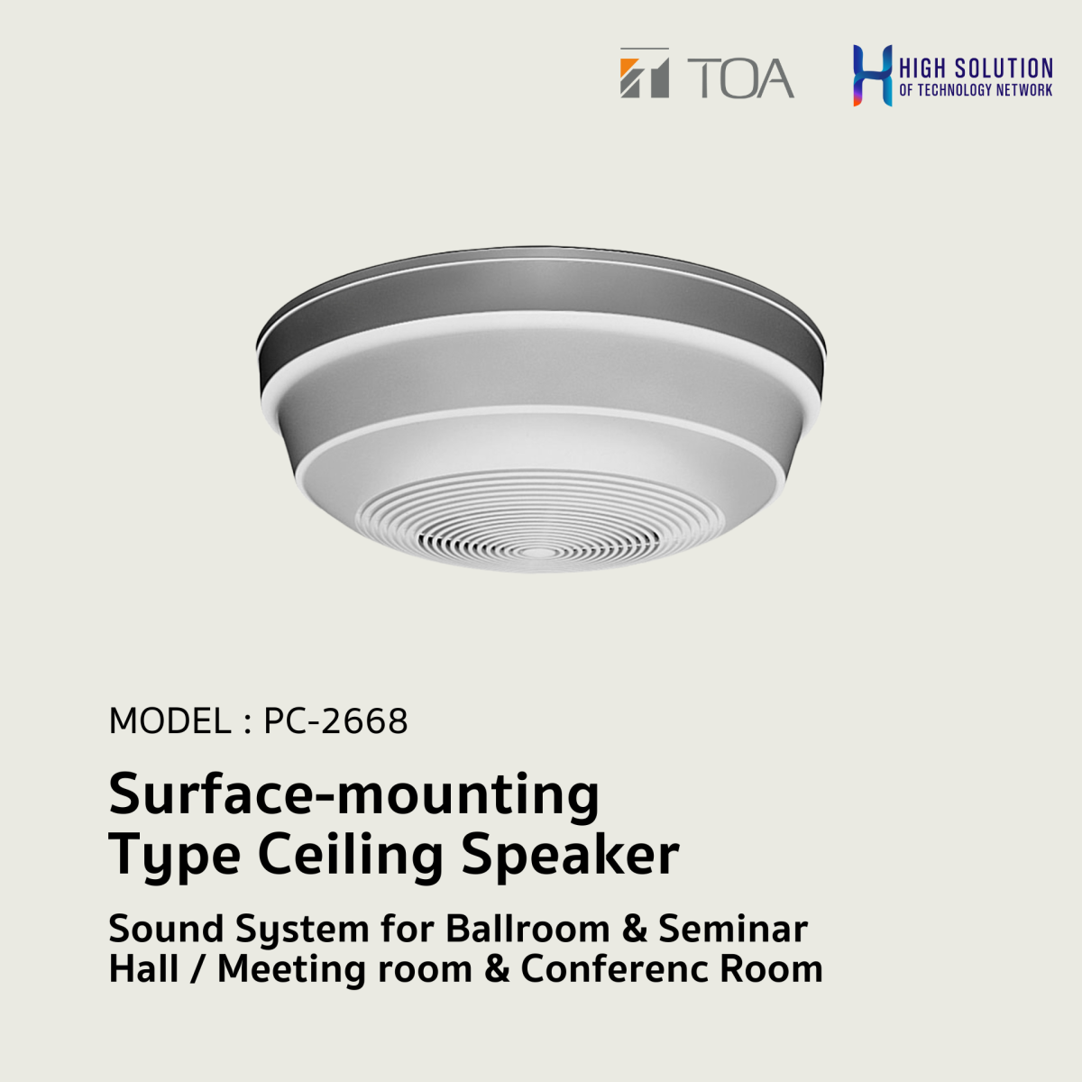 PC-2668 (TOA) Surface-mounting Type Ceiling Speaker / Sound System for ...