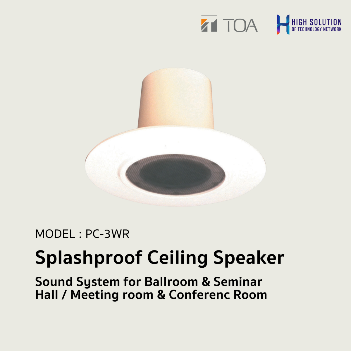 PC-3WR (TOA) Splashproof Ceiling Speaker / Sound System for Ballroom ...