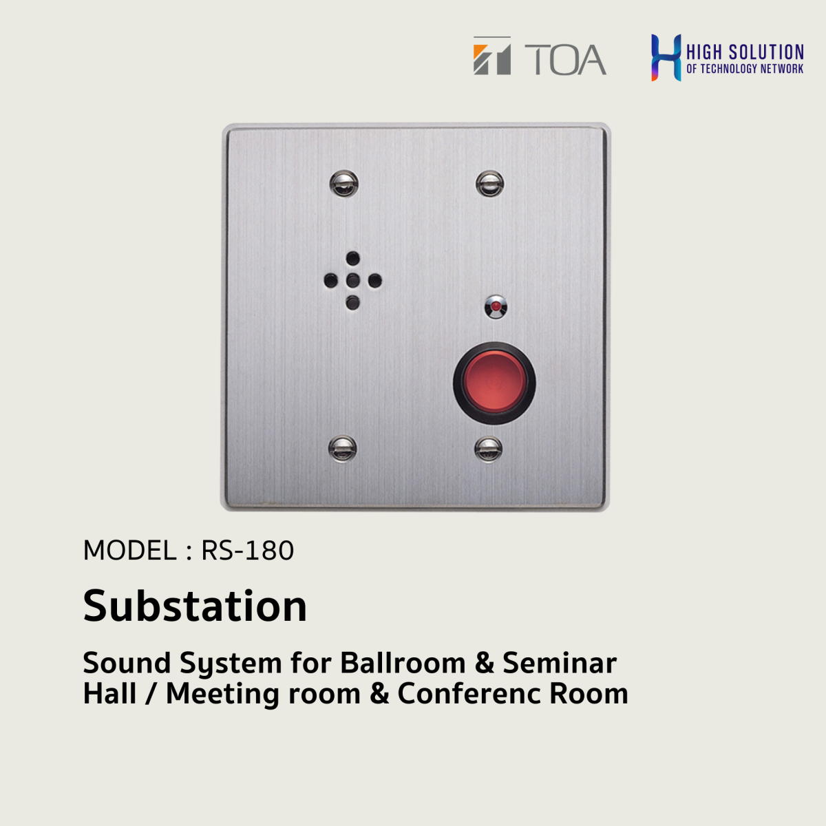 RS-180 (TOA) Substation / Sound System for Ballroom & Seminar Hall ...