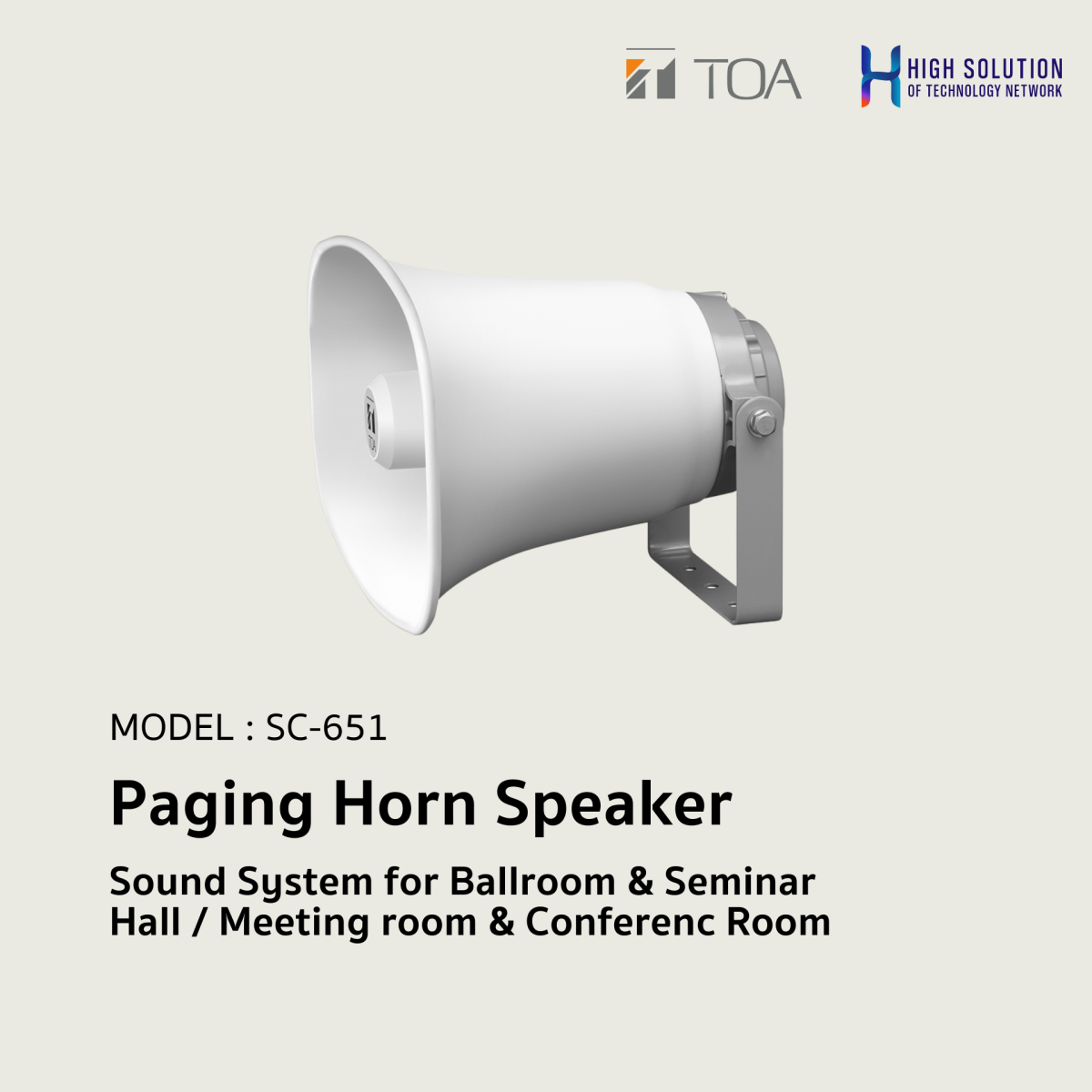 SC-651 (TOA) Paging Horn Speaker / Sound System for Ballroom & Seminar ...