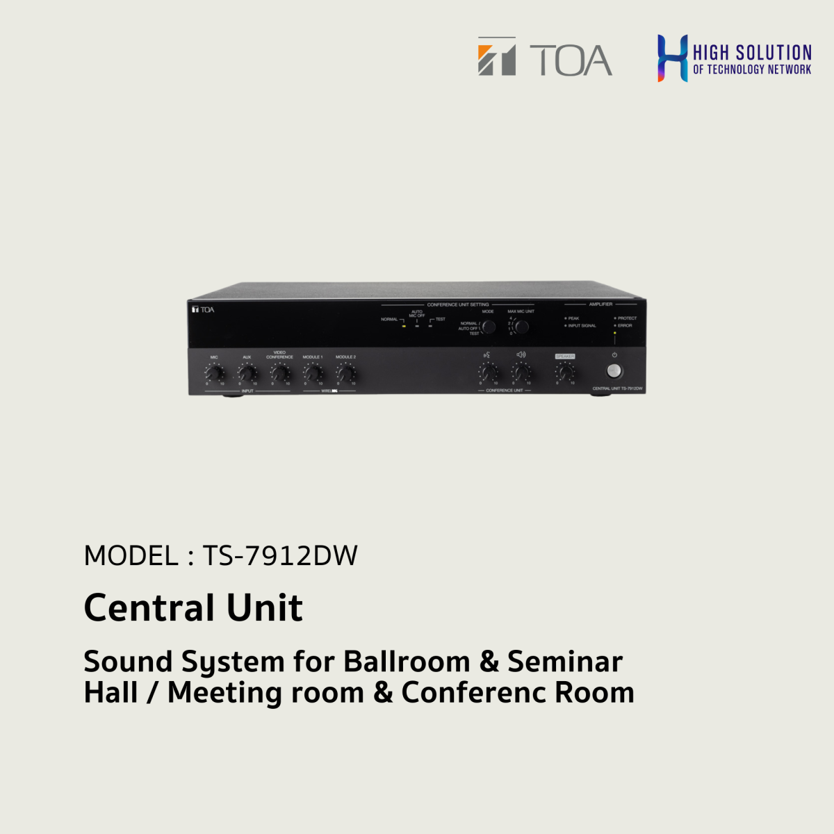 TS-7912DW (TOA) Central Unit / Sound System for Ballroom & Seminar Hall / Meeting room ...