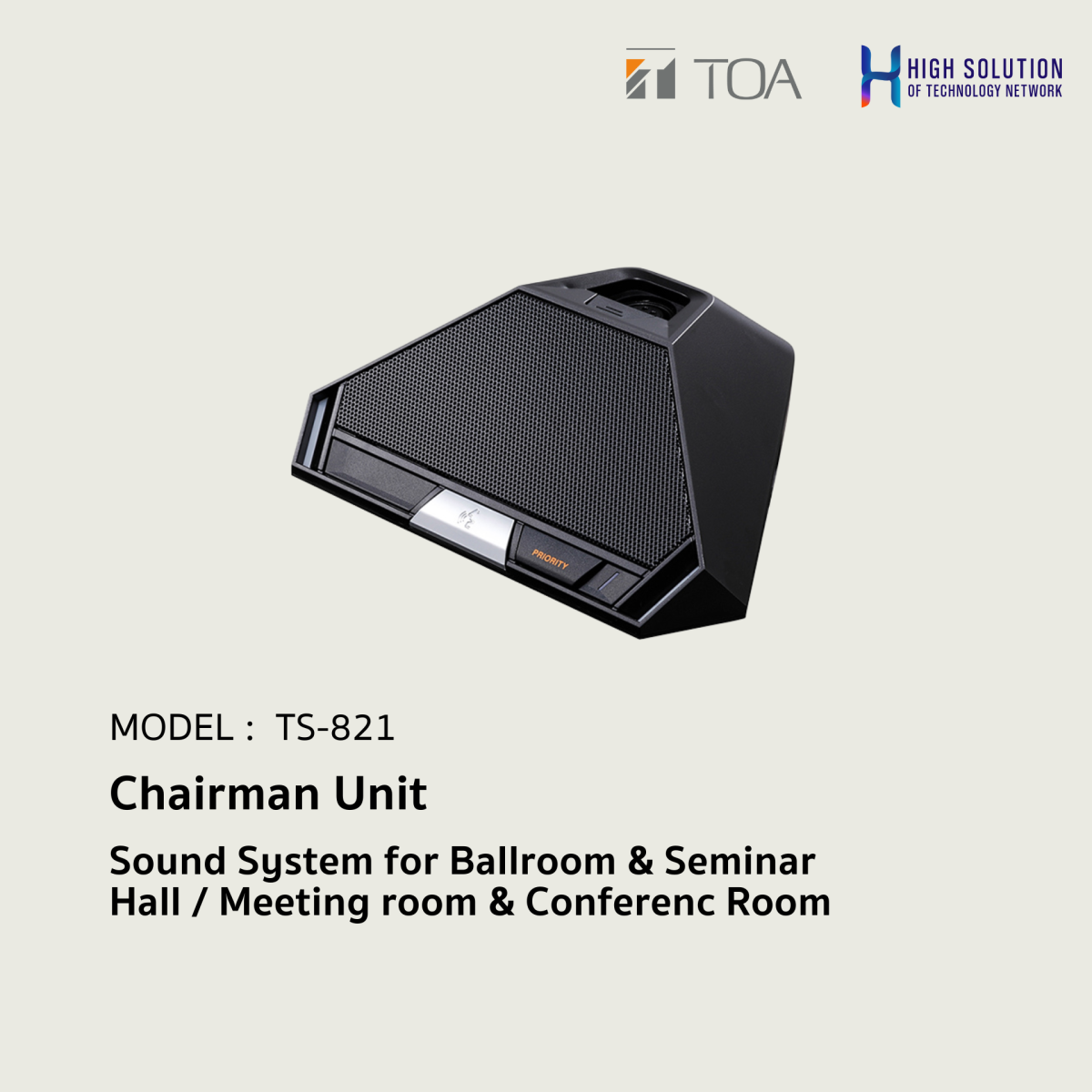 TS-821 (TOA) Chairman Unit / Sound System for Ballroom & Seminar Hall / Meeting room ...