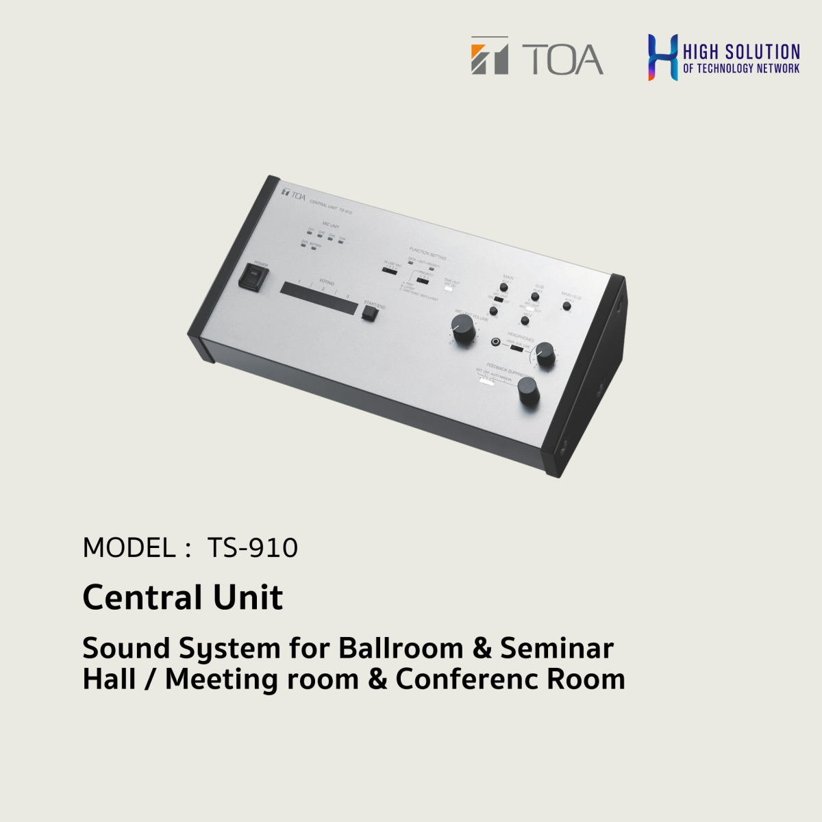 TS-910 (TOA) Central Unit / Sound System for Ballroom & Seminar Hall / Meeting room & Conference ...
