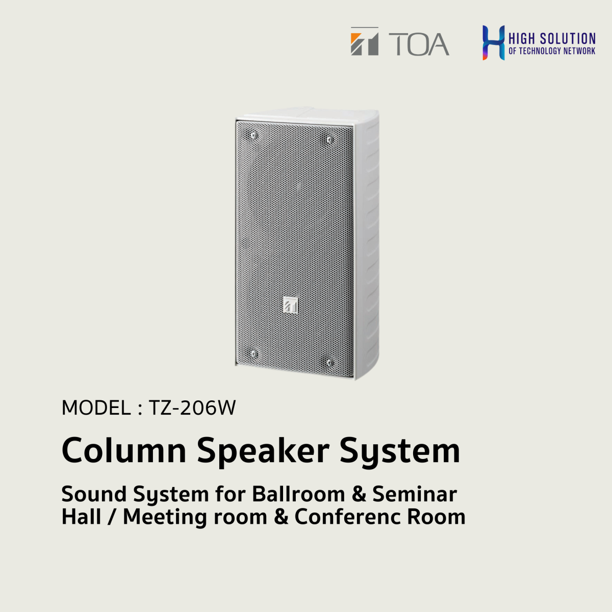 TZ-206W (TOA) Column Speaker System / Sound System for Ballroom & Seminar Hall / Meeting room ...