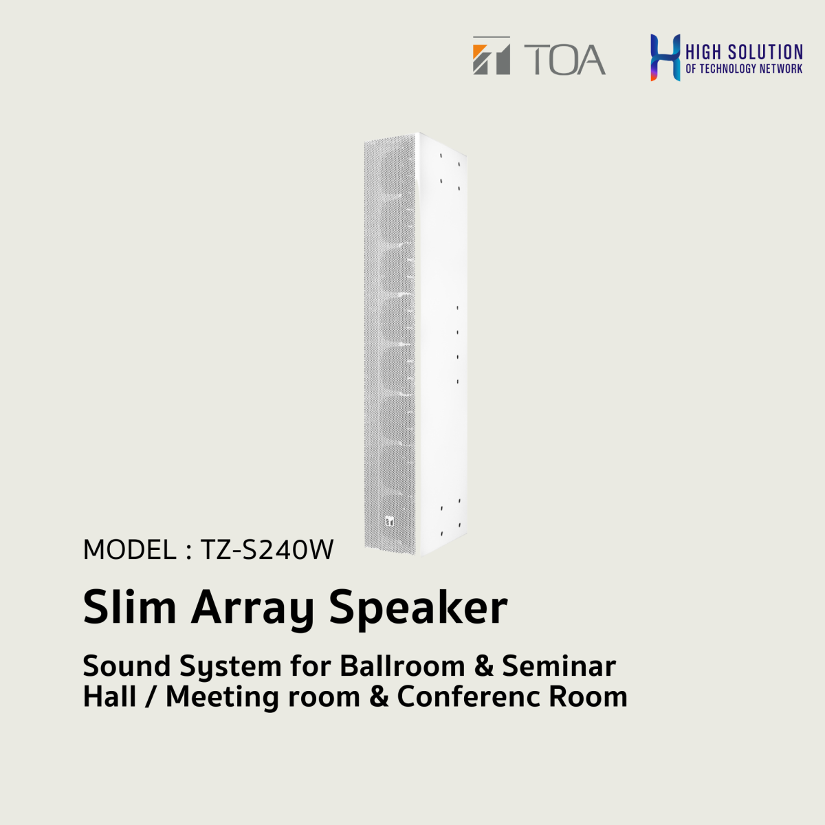 TZ-S240W (TOA) Slim Array Speaker / Sound System for Ballroom & Seminar ...