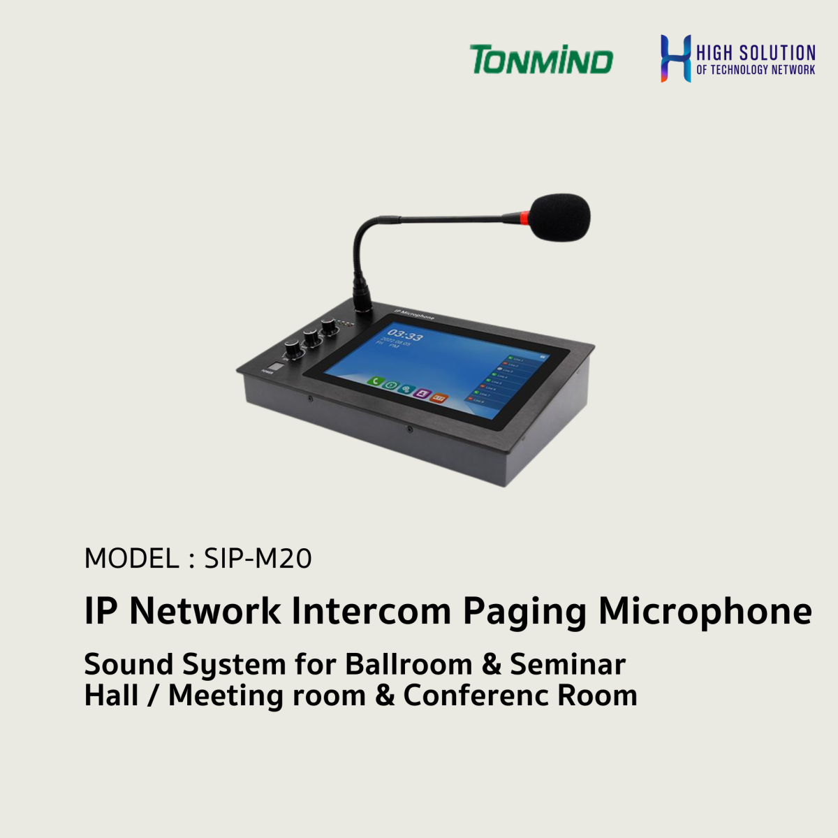 SIP-M20 TONMIND IP Network Intercom Paging Microphone / Sound System ...