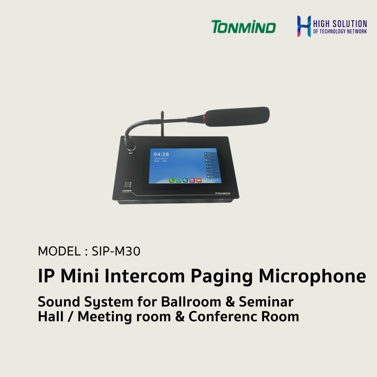 SIP-M30 TONMIND IP Mini Intercom Paging Microphone / Sound System for ...