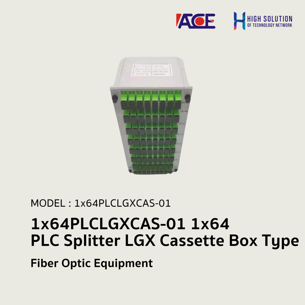 1x64PLCLGXCAS-01 1x64 PLC Splitter LGX Cassette Box Type - hstn