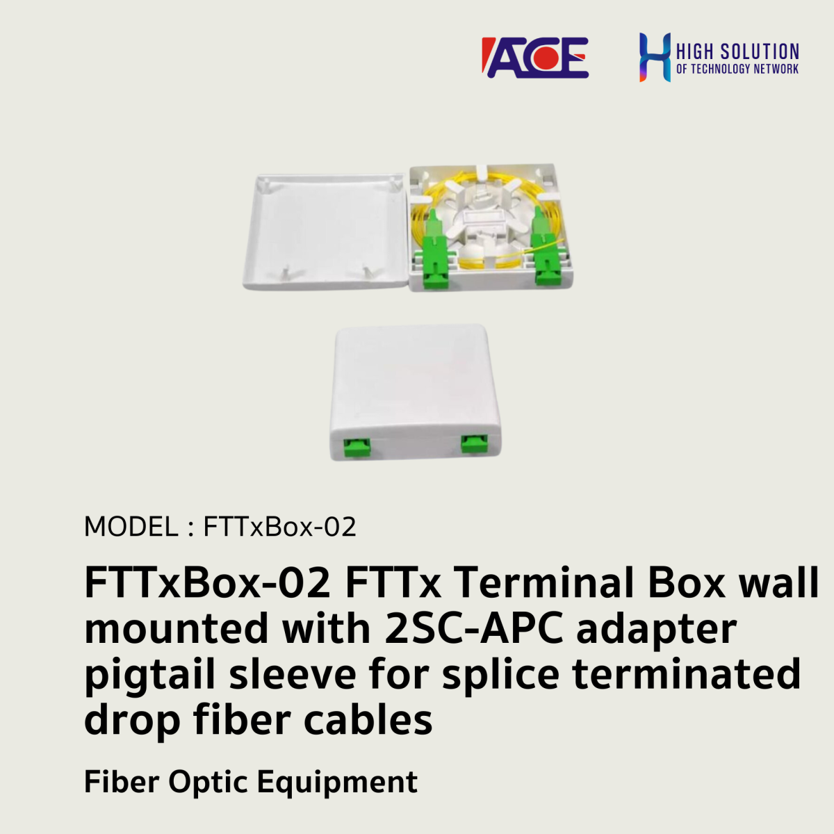 FTTxBox-02 FTTx Terminal Box wall mounted with 2SC-APC adapter pigtail ...