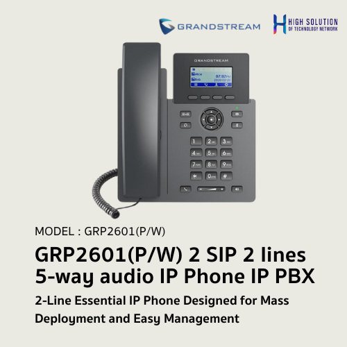 GRP2601(P/W) (Grandstream) 2 SIP account 2 lines 5-way audio IP Phone ...