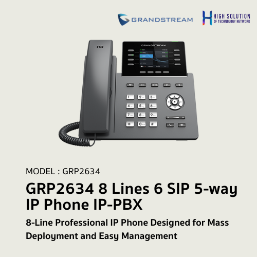 GRP2634 (Grandstream) 8 Lines 6 SIP 5-way IP Phone IP-PBX Solutions