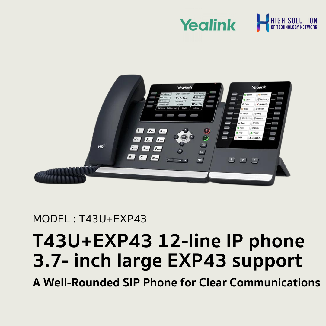 T43U+EXP43 (Yealink) 12-line IP phone 3.7- inch large black-and-white screen EXP43 support IP ...
