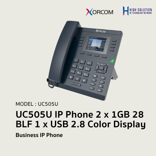 UC505U (xorcom) IP Phone 2 x 1GB 28 BLF 1 x USB 2.8 Color Display IP ...