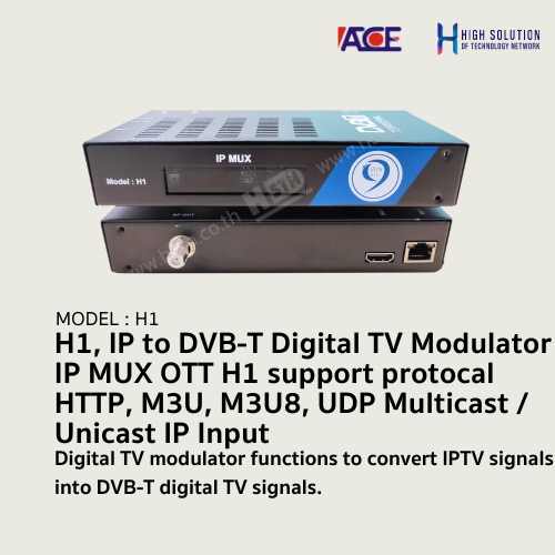 H1, IP to DVB-T Digital TV Modulator IP MUX OTT H1 support protocal HTTP, M3U, M3U8, UDP ...
