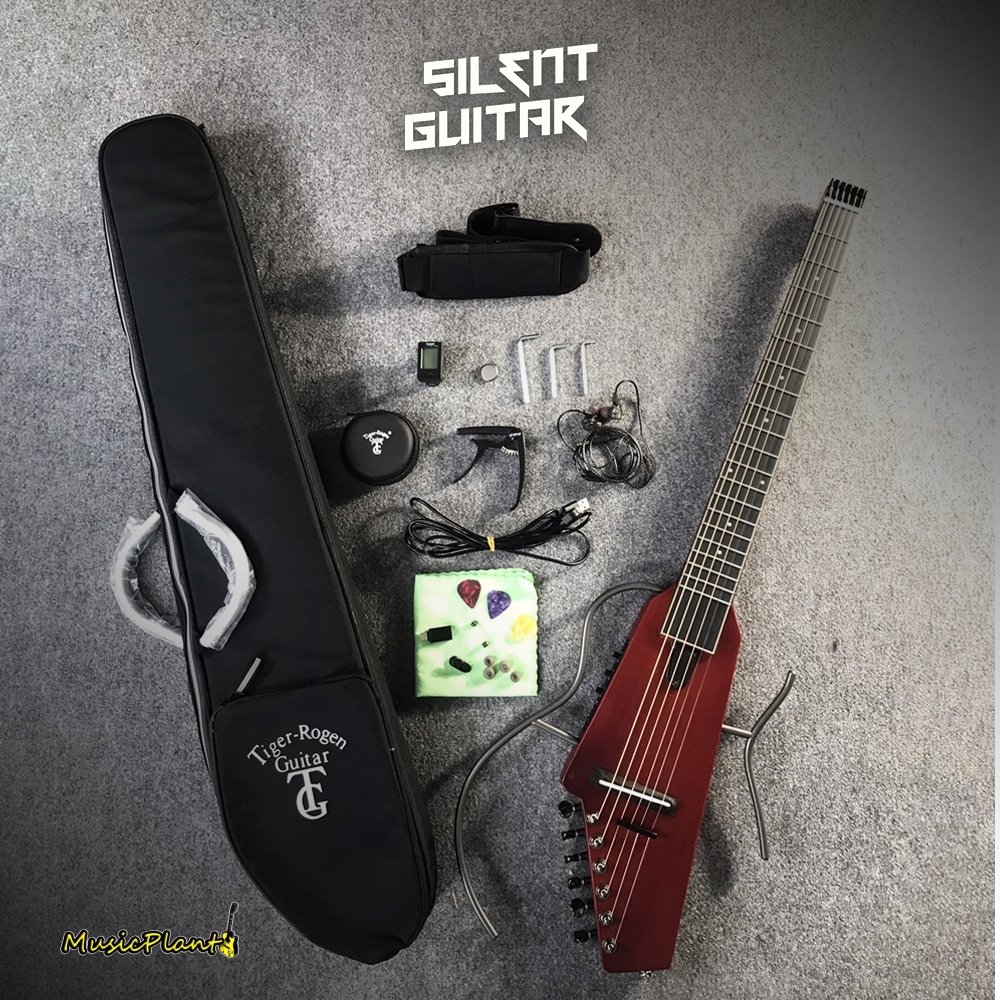 Silent Guitar กีตาร์โปร่งไฟฟ้า พร้อมอุปกรณ์ตามรูป มีเอฟเฟคเสียง Reverb ...